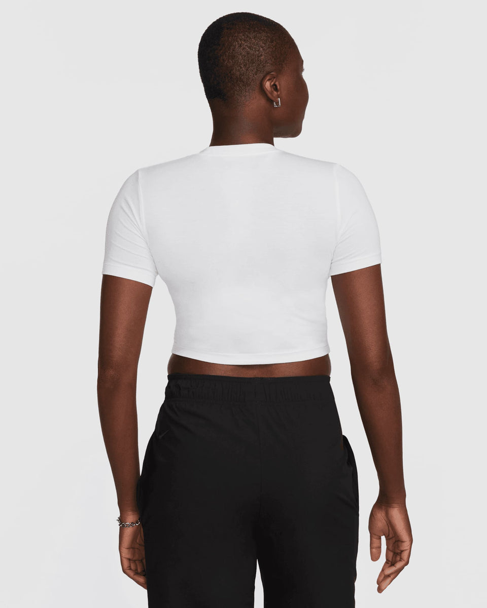 NIKE WOMENS SLIM-FIT CROP T-SHIRT WHITE– Good Problems